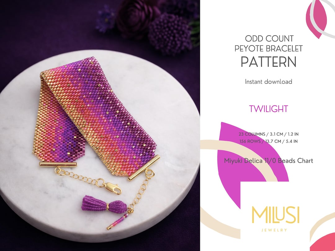 Signature Odd Peyote Bracelet Pattern • Miyuki Delica Jewelry • PDF ...