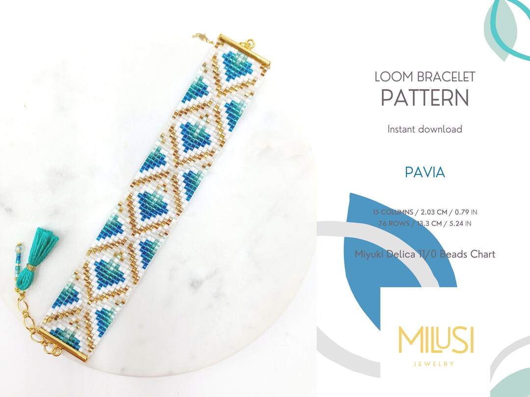 Loom Bracelet Pattern, Miyuki Delica Bracelet Pattern, Bead Loom ...