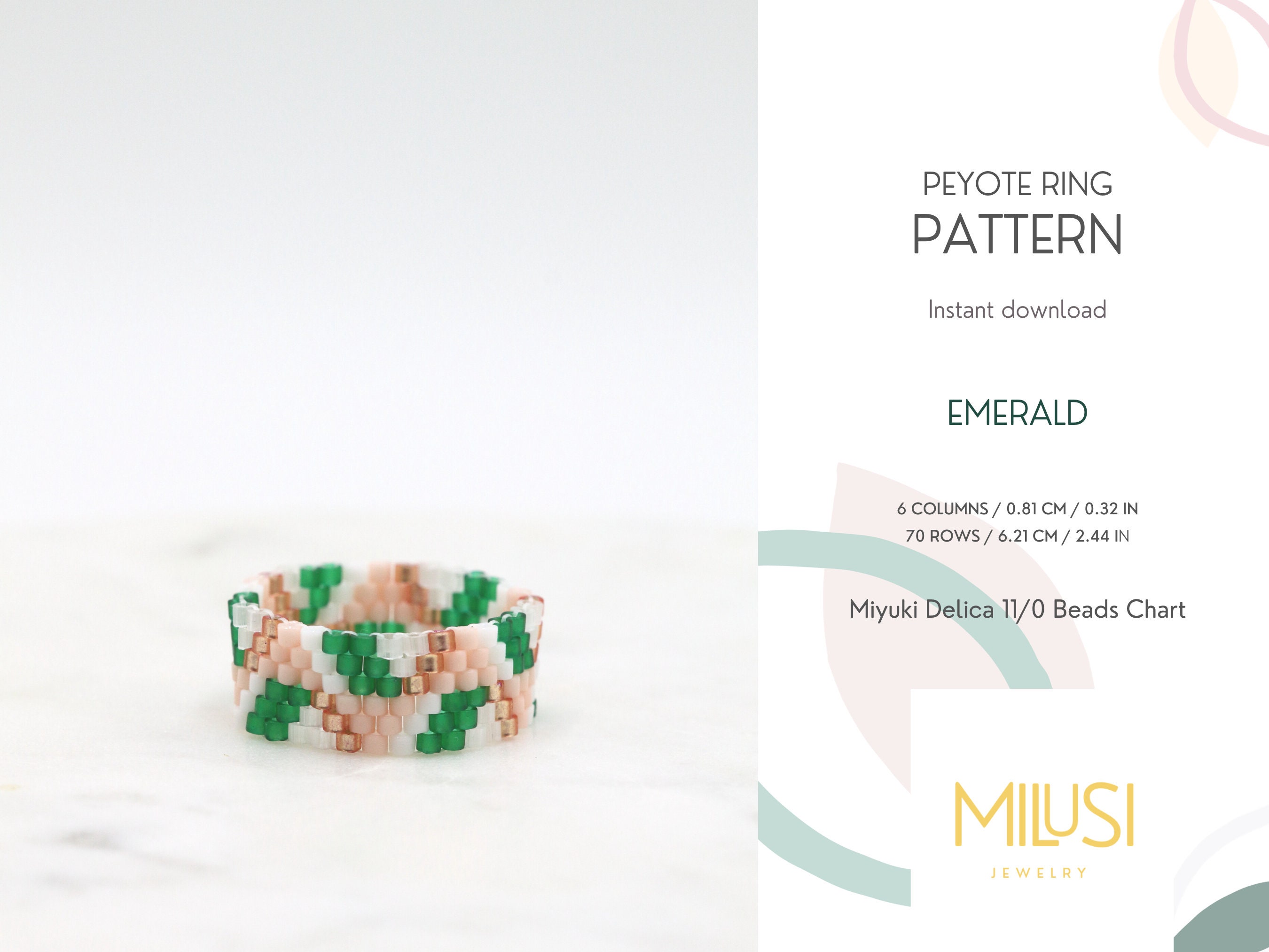 Even Count Peyote Ring Pattern for Miyuki Delica, Digital Geometry ...