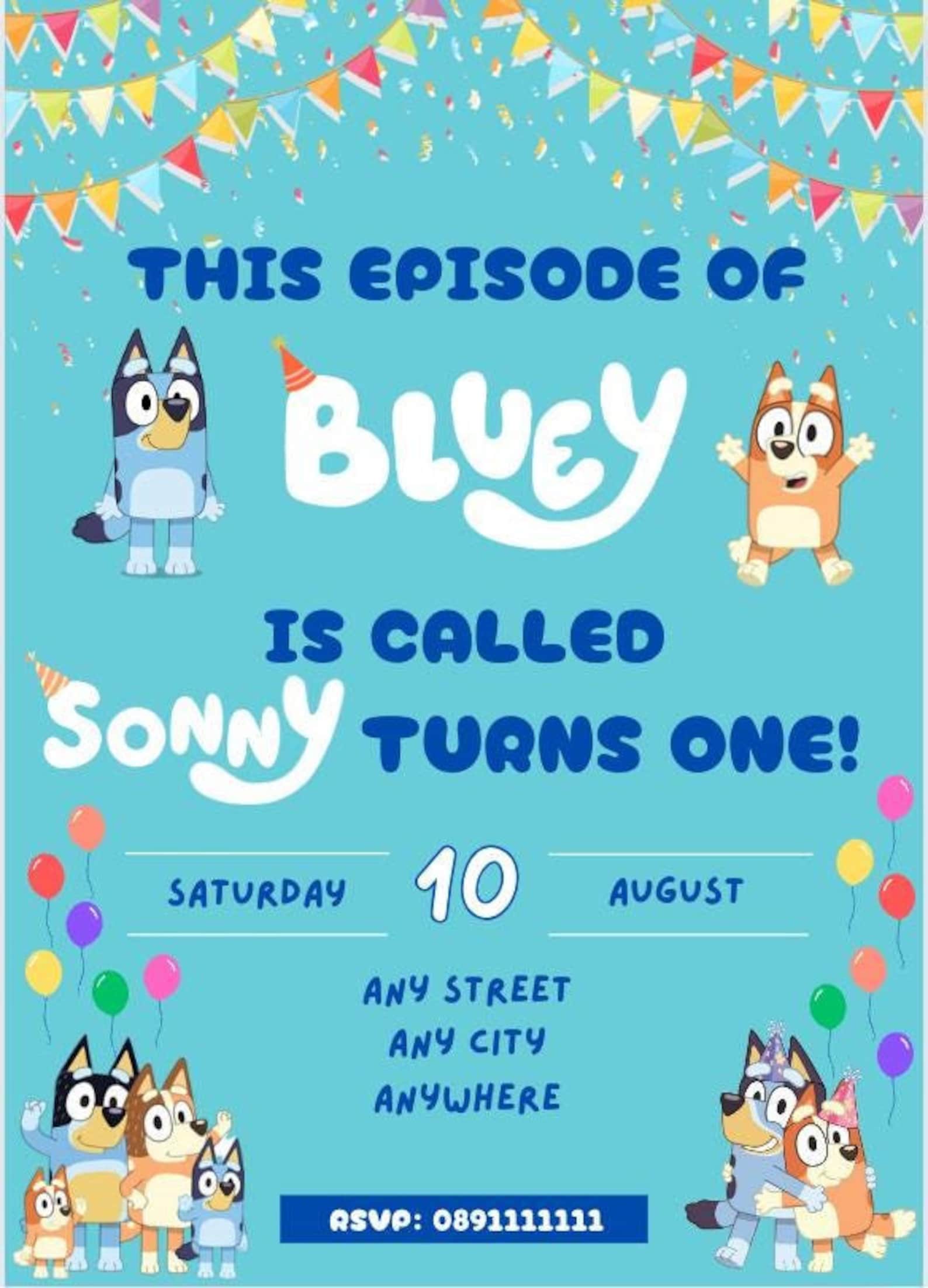 Bluey Party Invitations | Bluey Invites | Party Invitations - Etsy