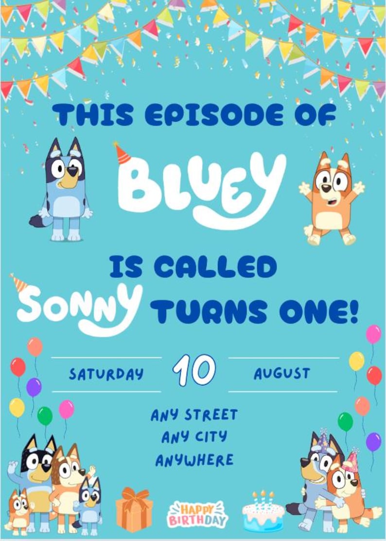 Bluey Party Invitations Bluey Invites Party Invitations - Etsy