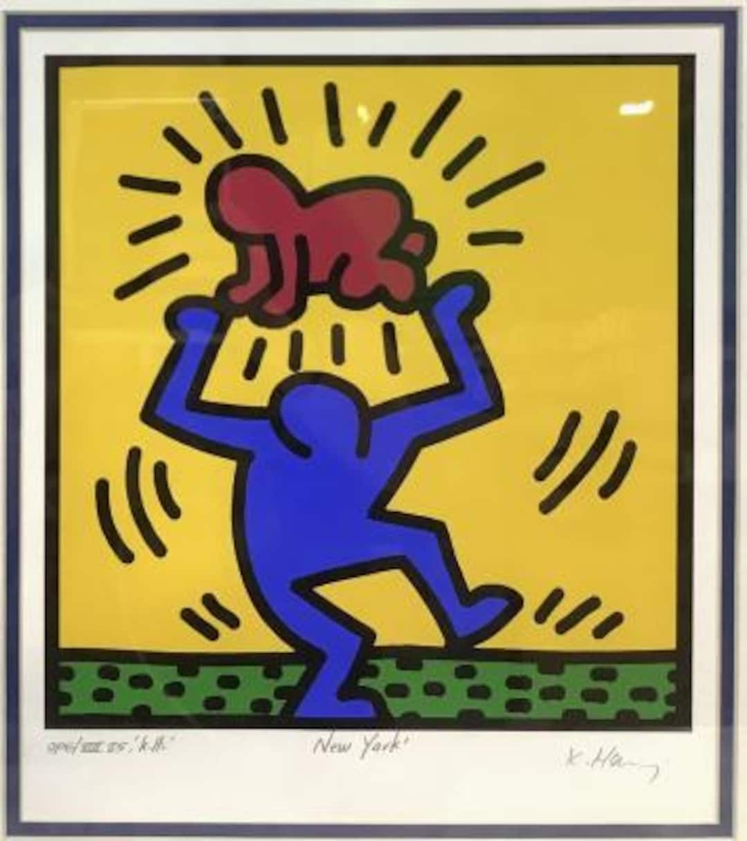 Keith Haring figure Holding Radiant Baby Signed and Numbered Print on ...
