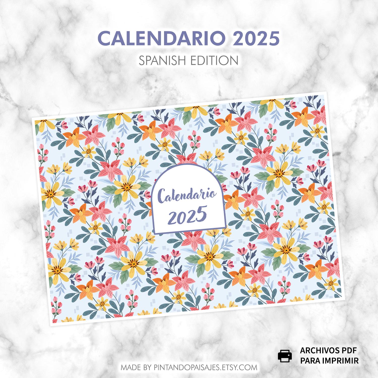 2025 Spanish Printable Calendar, 2025 Spanish Calendar, A4 Printable ...