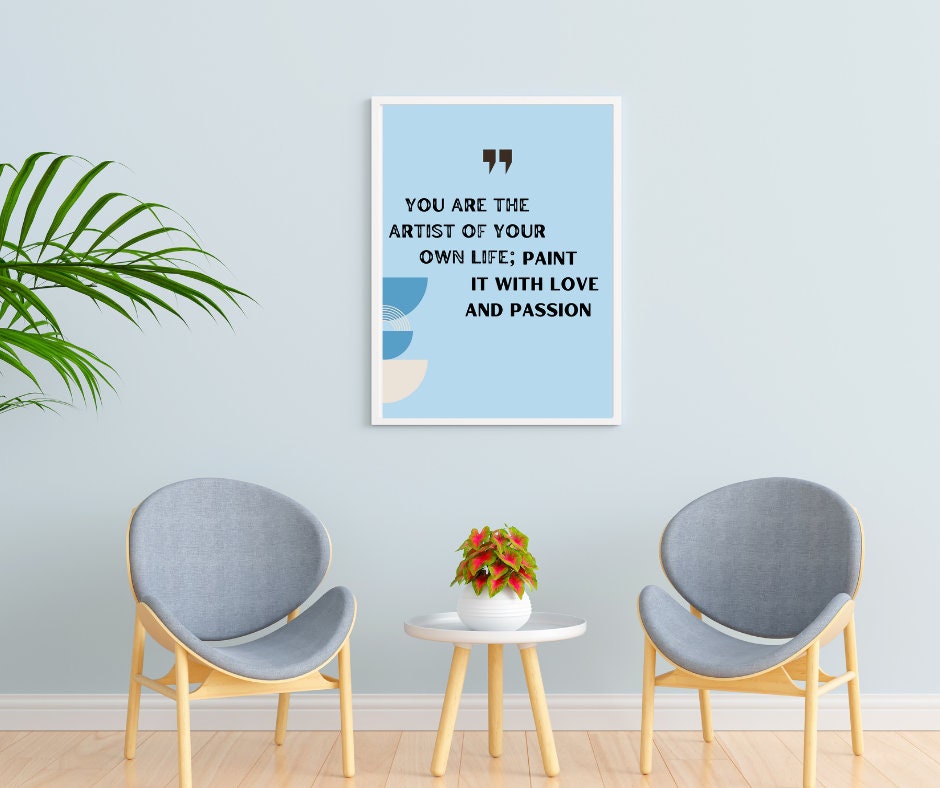 MOTIVATIONAL ARTWORK, Therapist Wall Art/ Quotes About Life ...