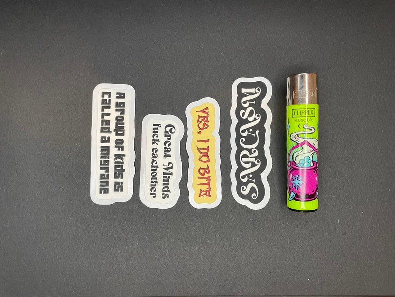 Yes, I Do Bite Sticker Pack, Pack of 4 Sarcastic & Bold Stickers, Cute ...