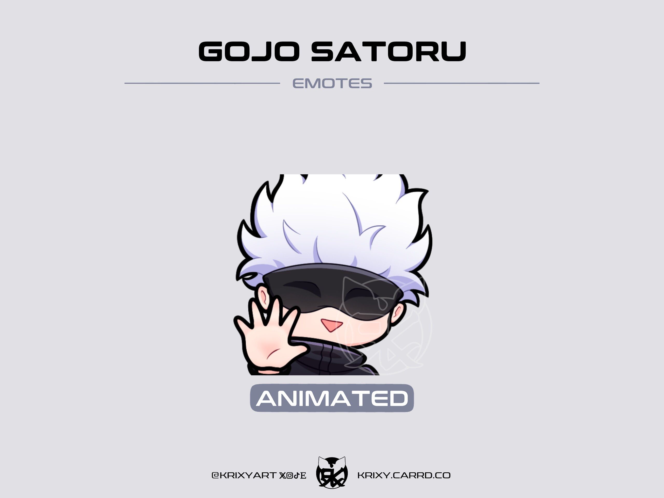 Gojo Satoru Animated Emote twitch/discord/youtube Jujutsu Kaisen - Etsy