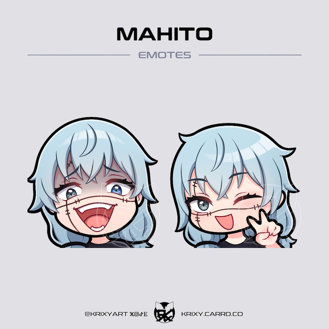 Chibi Anime Sorcerer Curse Emote Pack [twitch/discord/youtube] - Etsy
