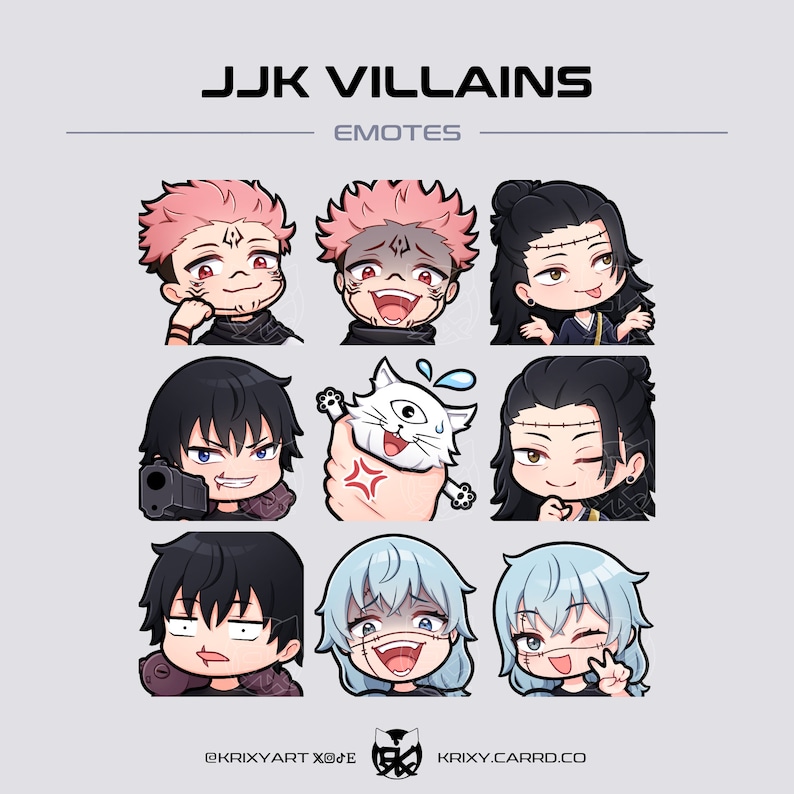 Chibi Anime Sorcerer Curse Emote Pack [twitch/discord/youtube] - Etsy