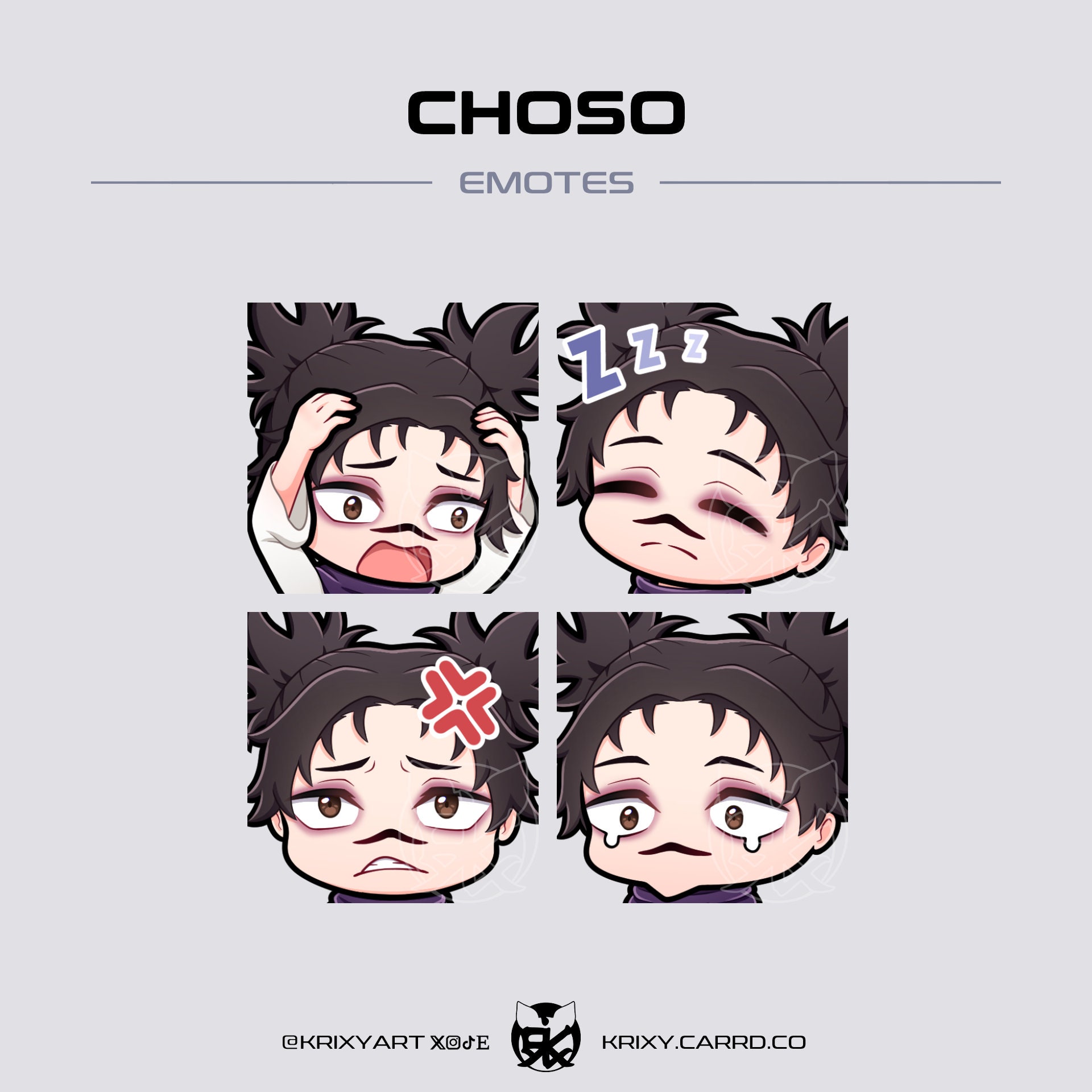Chibi Anime Sorcerer Curse Emote Pack [twitch/discord/youtube] - Etsy