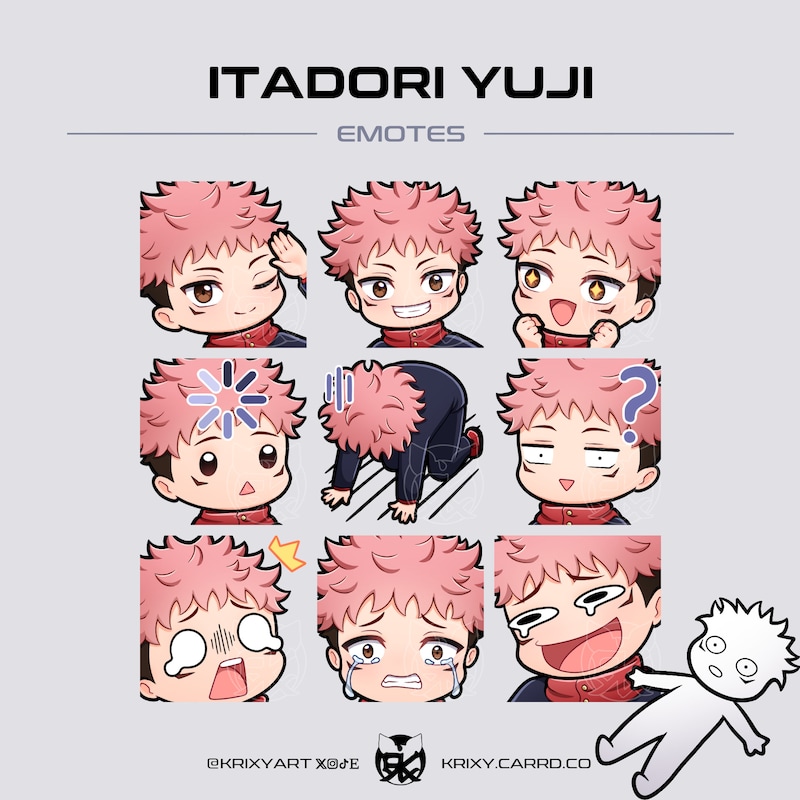 Jujutsu Kaisen Yuji Emotes - Etsy