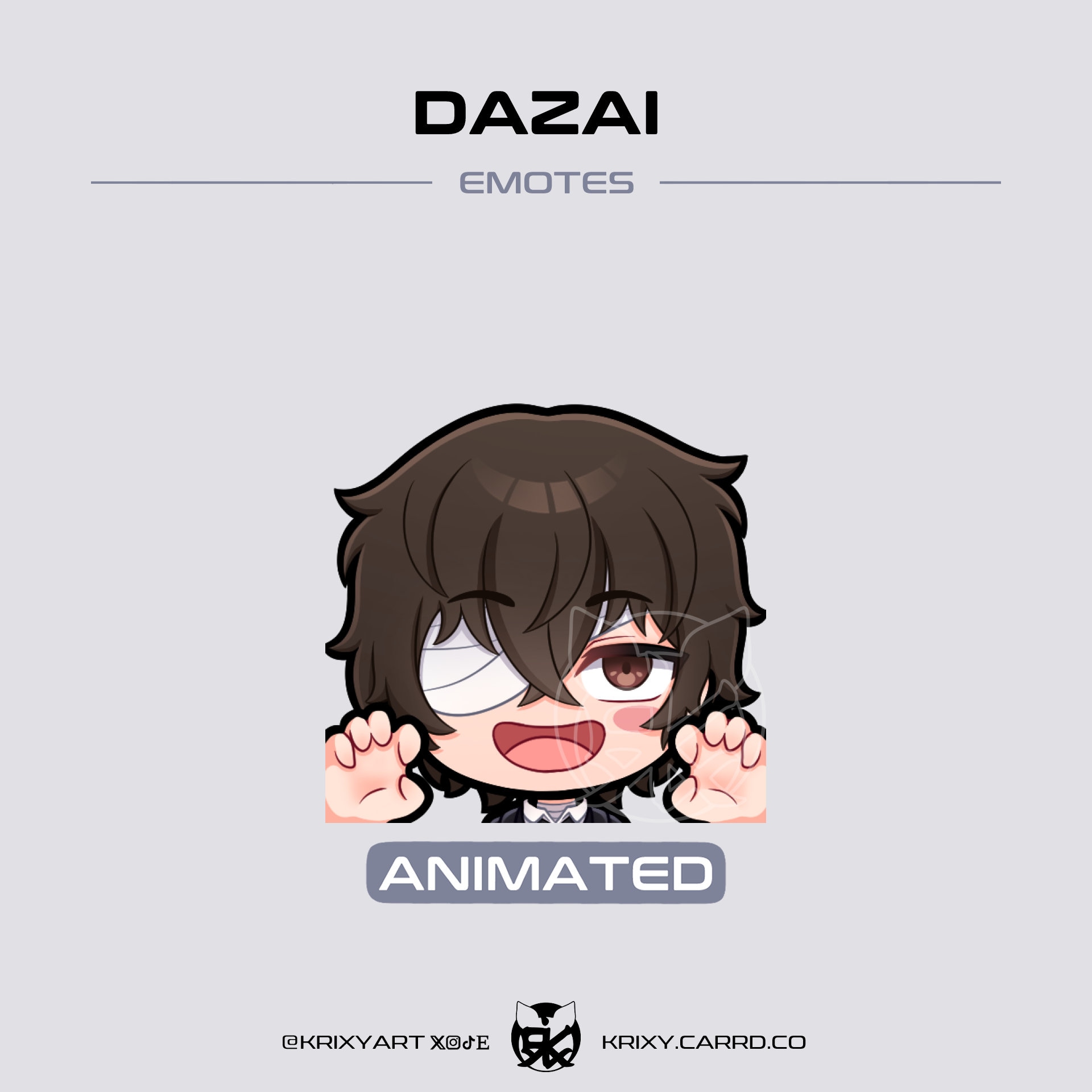 Dazai Animated Emote twitch/discord/youtube Bungo Stray Dogs - Etsy