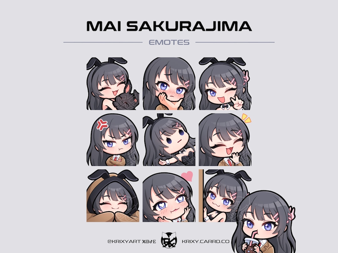 Chibi Anime Bunny Girl Emote Pack [twitch/discord/youtube] - Etsy