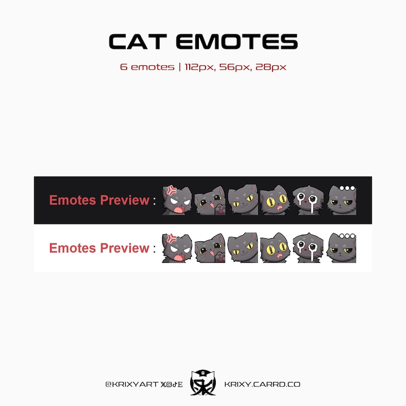 Gray Cat Emotes Pack 1 | Twitch, Discord, Youtube, Tiktok | Kitty ...