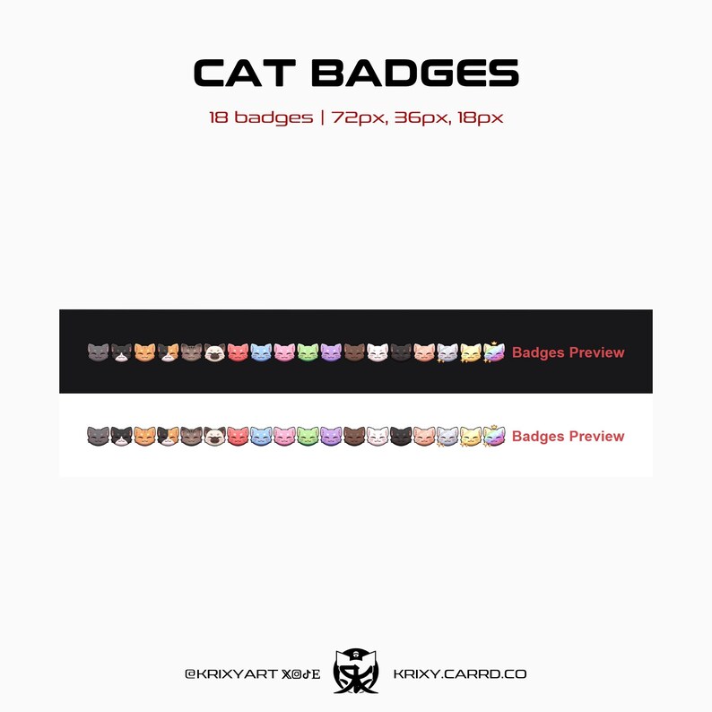 Cat Sub Badges With Flair [twitch/discord/youtube] Kitty | Kitten ...