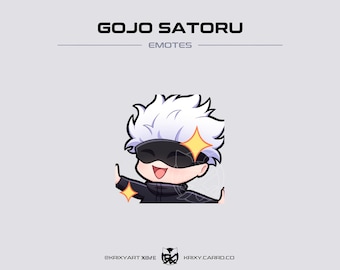 2 Emotes Cute Chibi Gojo Geto Anime Sorcerer Half Full Heart Love ...