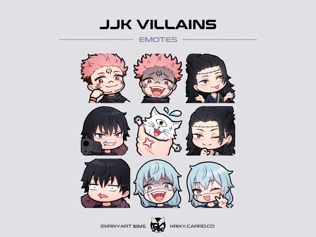 Chibi Anime Sorcerer Curse Emote Pack [twitch/discord/youtube] - Etsy