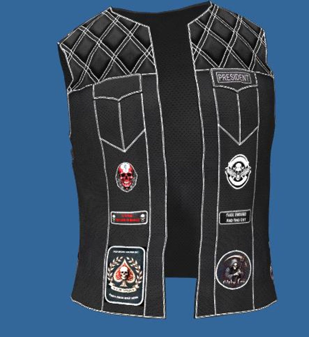 Fivem Clothes. Mc Vest , All the Ranks , Fivem Ready - Etsy UK