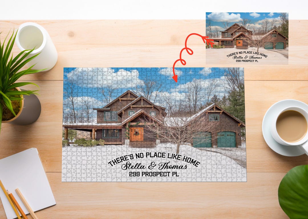 Custom House Photo Puzzle With Family Names and Address, Personalized ...
