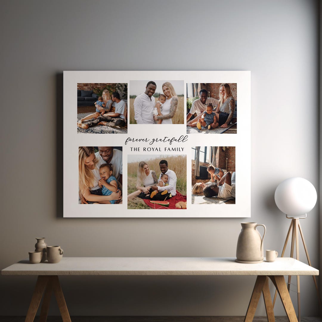 Custom Family Photo Collage Canvas, Custom Family Picture Frame ...