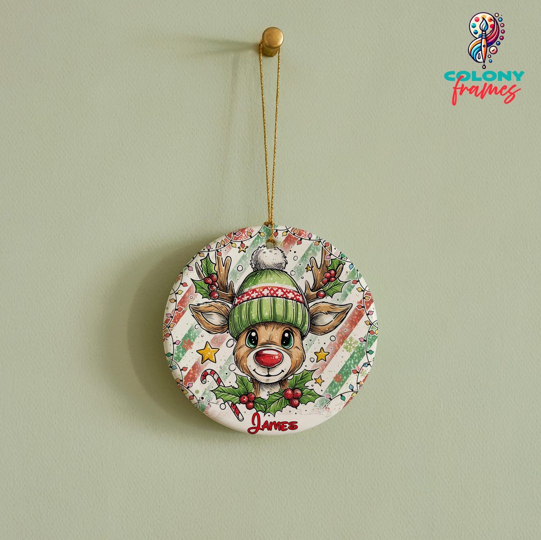 Custom Reindeer Christmas Ornament, Personalized Holiday Keepsake for ...