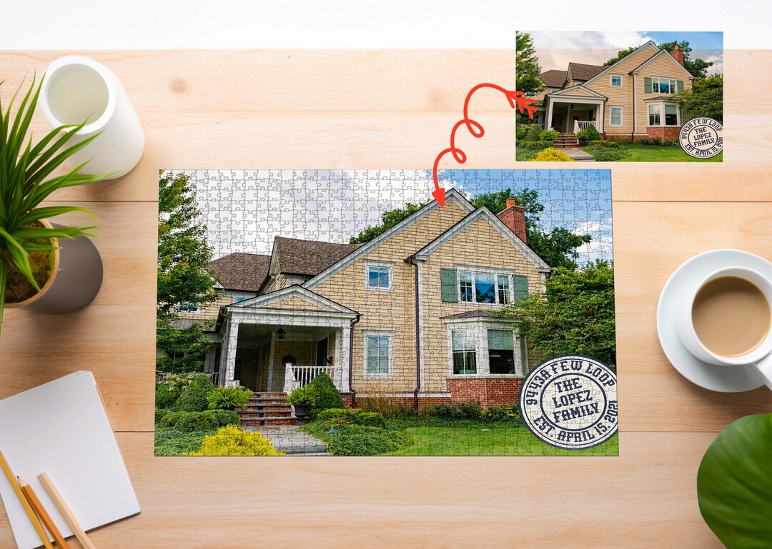 Personalized Home Photo Puzzle With Family Name and Address, Custom ...