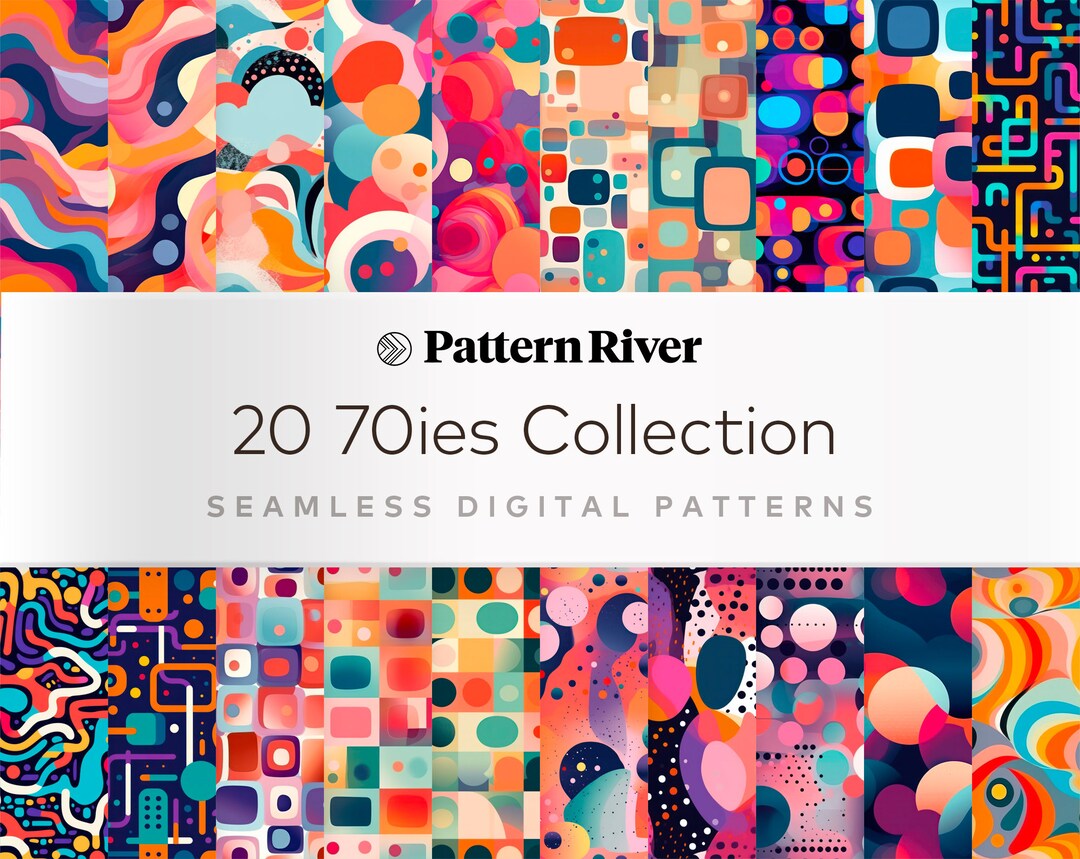 70's Digital Paper, Seventies Digital Paper, 70s Seamless Patterns, 70s ...