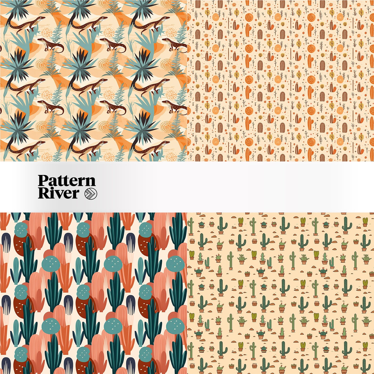 20 Cactus Seamless Digital Patterns Collection - Etsy