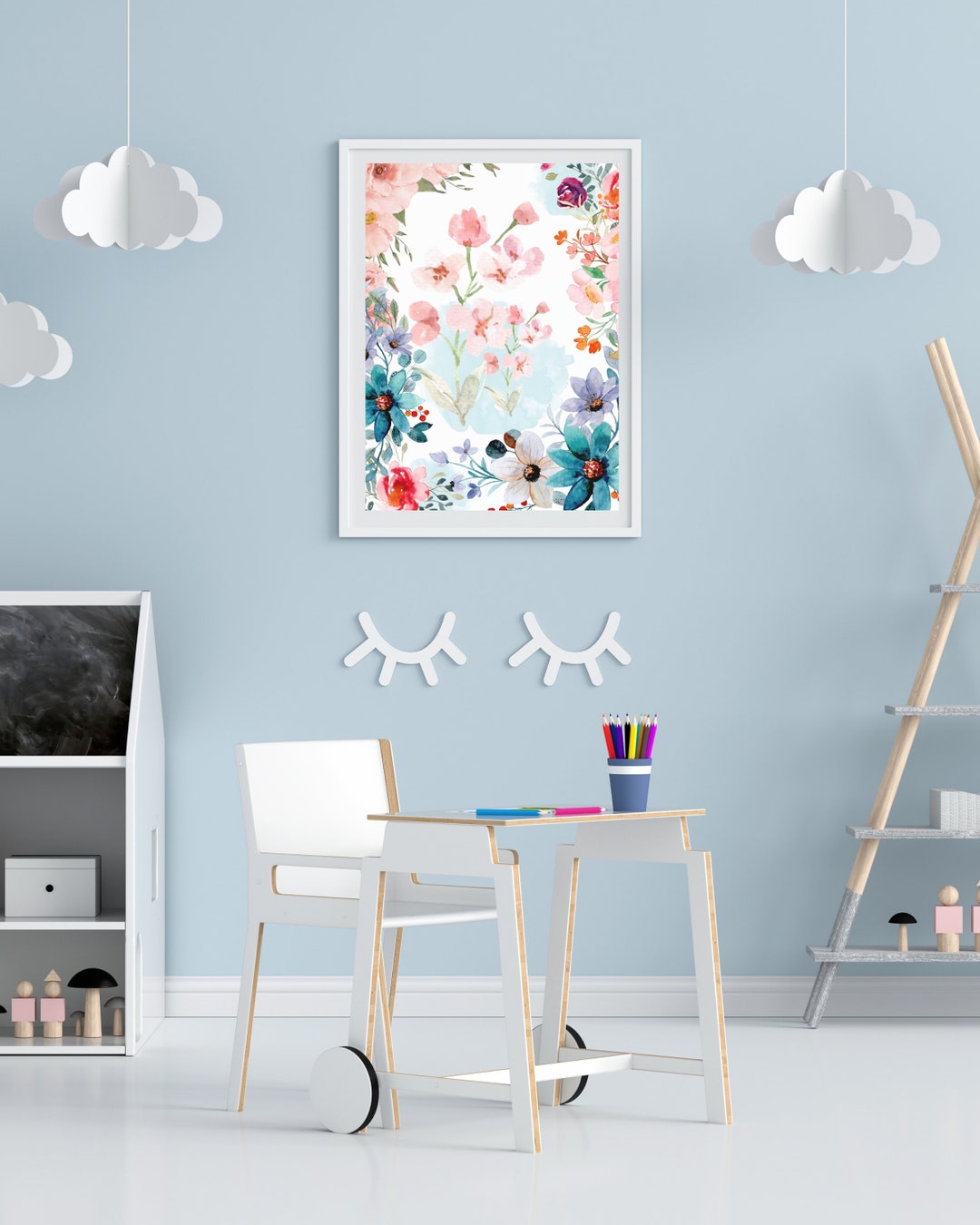 Minimalist Flower Collage Wall Print Floral Wall Art Instant Download ...