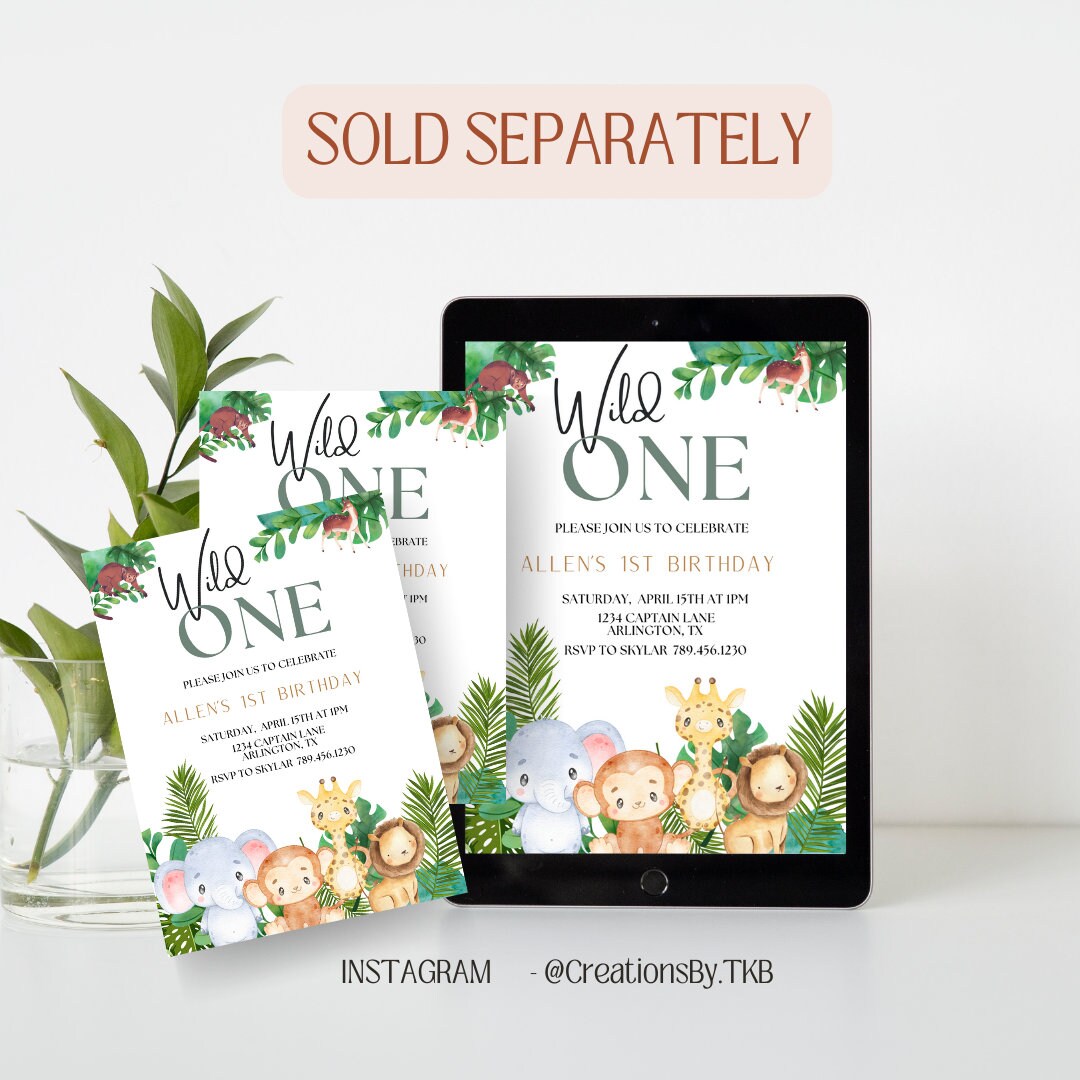 EDITABLE - Wild One Printable Thank You Cards for Birthday Boy/girl ...