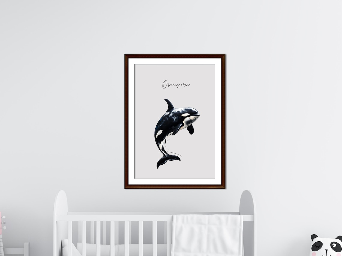 Minimalist Orca Whale Poster | Digital Orcas Poster | Orcinus Orca ...
