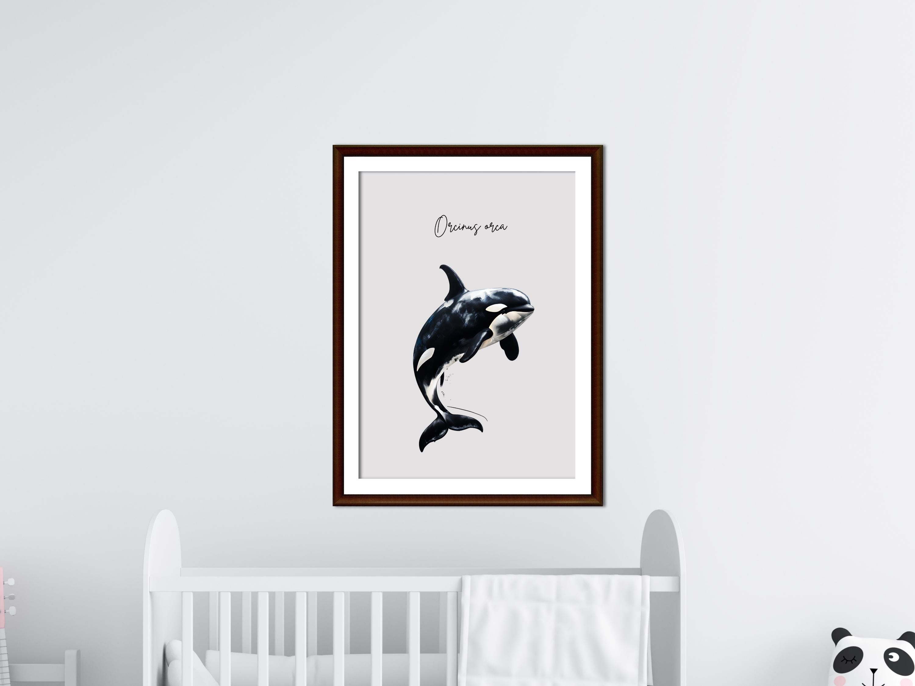 Minimalist Orca Whale Poster | Digital Orcas Poster | Orcinus Orca ...