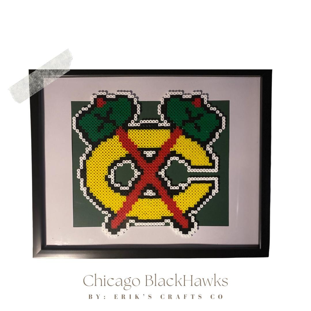 Chicago Blackhawks Logo Perler Design Framed Artwork - Etsy