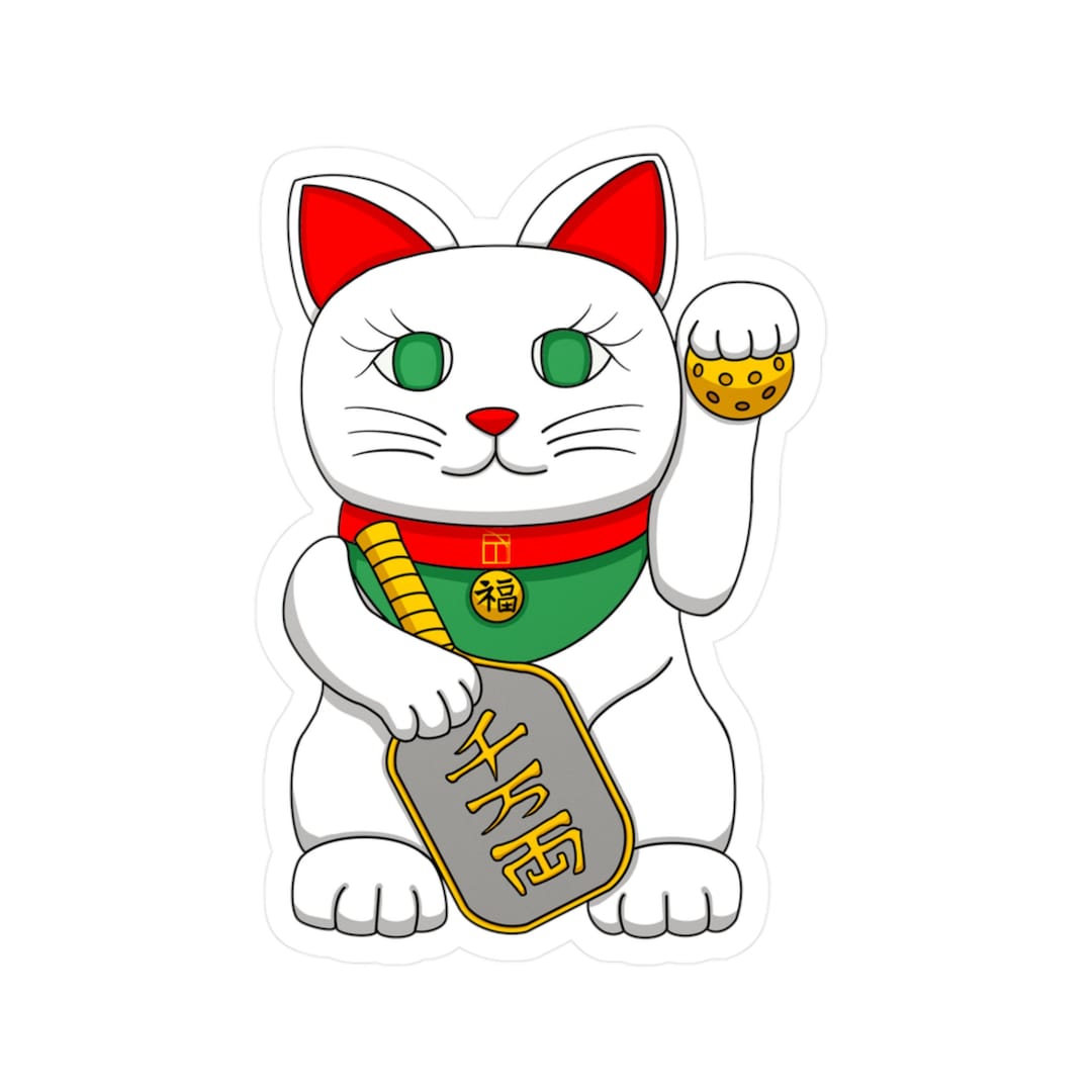 Lucky Pickleball Cat Kiss-cut Vinyl Decals - Etsy