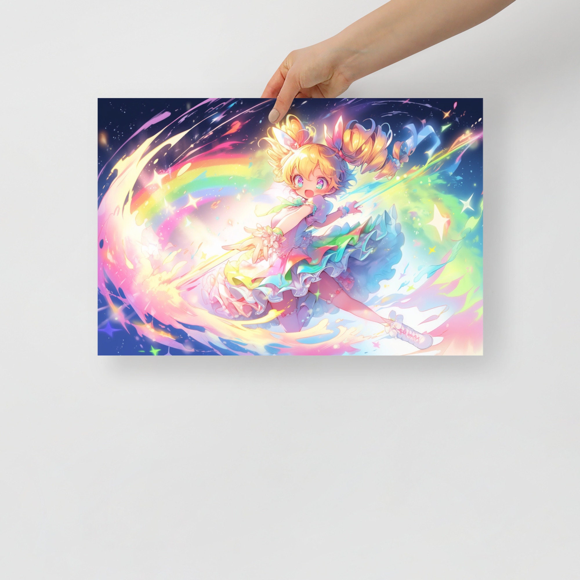 Rainbow Magical Girl Blast Poster - Etsy