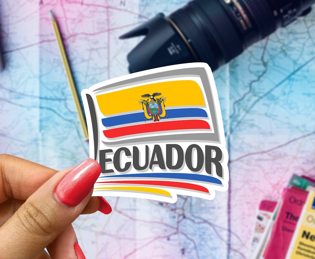 Ecuador Flag Travel Sticker, Passport Souvenir, Ecuadorian Suitcase ...