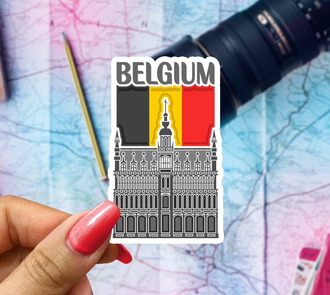 Belgium Travel Sticker, Passport Souvenir, Belgian Suitcase Decal ...