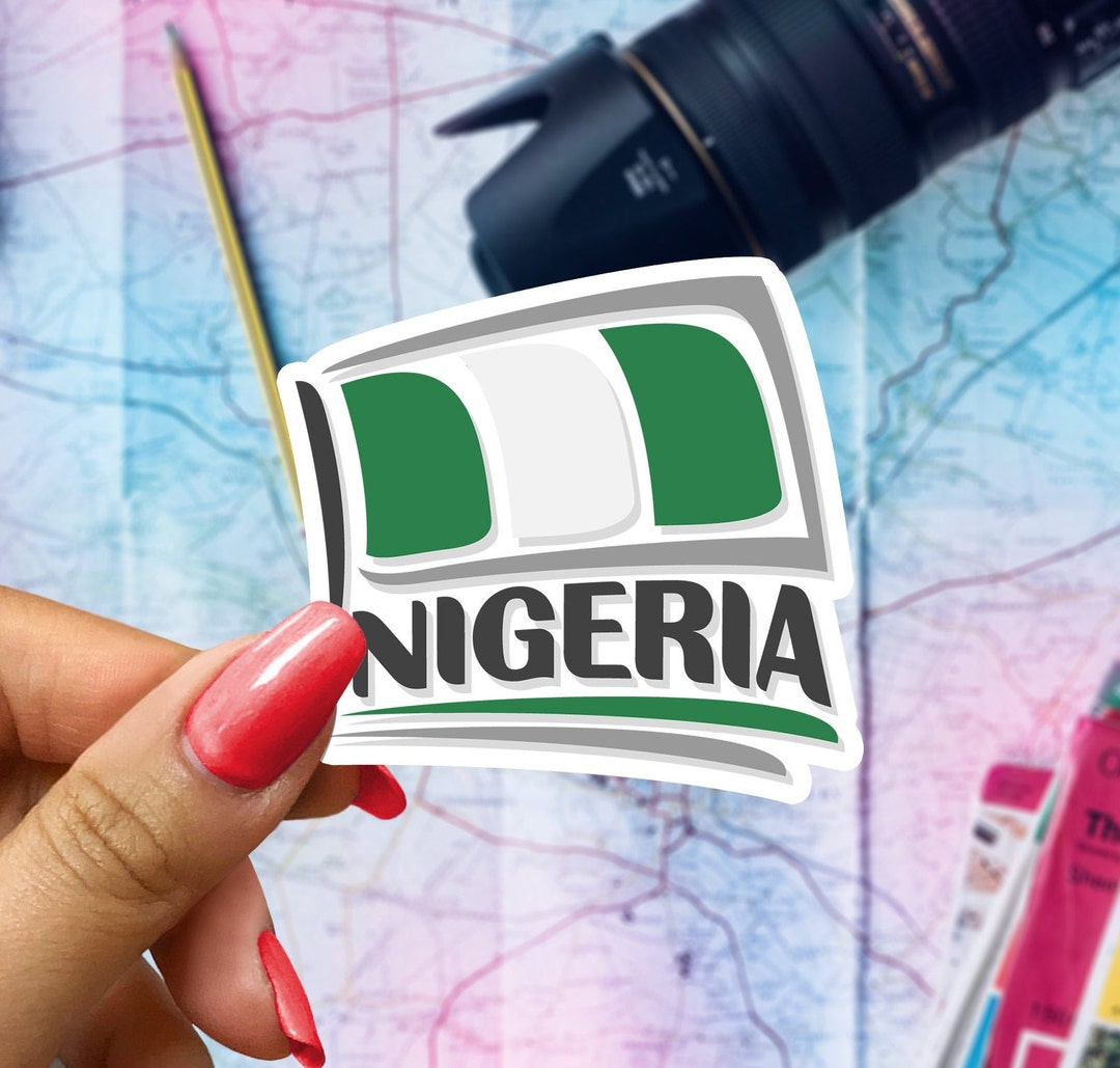 Nigeria Flag Travel Sticker, Passport Souvenir, Nigerian Suitcase Decal ...