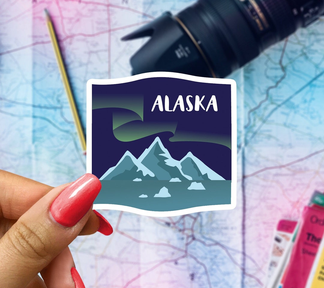Alaska Travel Sticker, State Souvenir, Alaska Suitcase Decal, Vacation ...