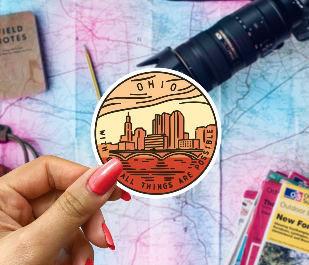 Ohio Travel Sticker, State Badge Souvenir, Ohio Suitcase Decal ...
