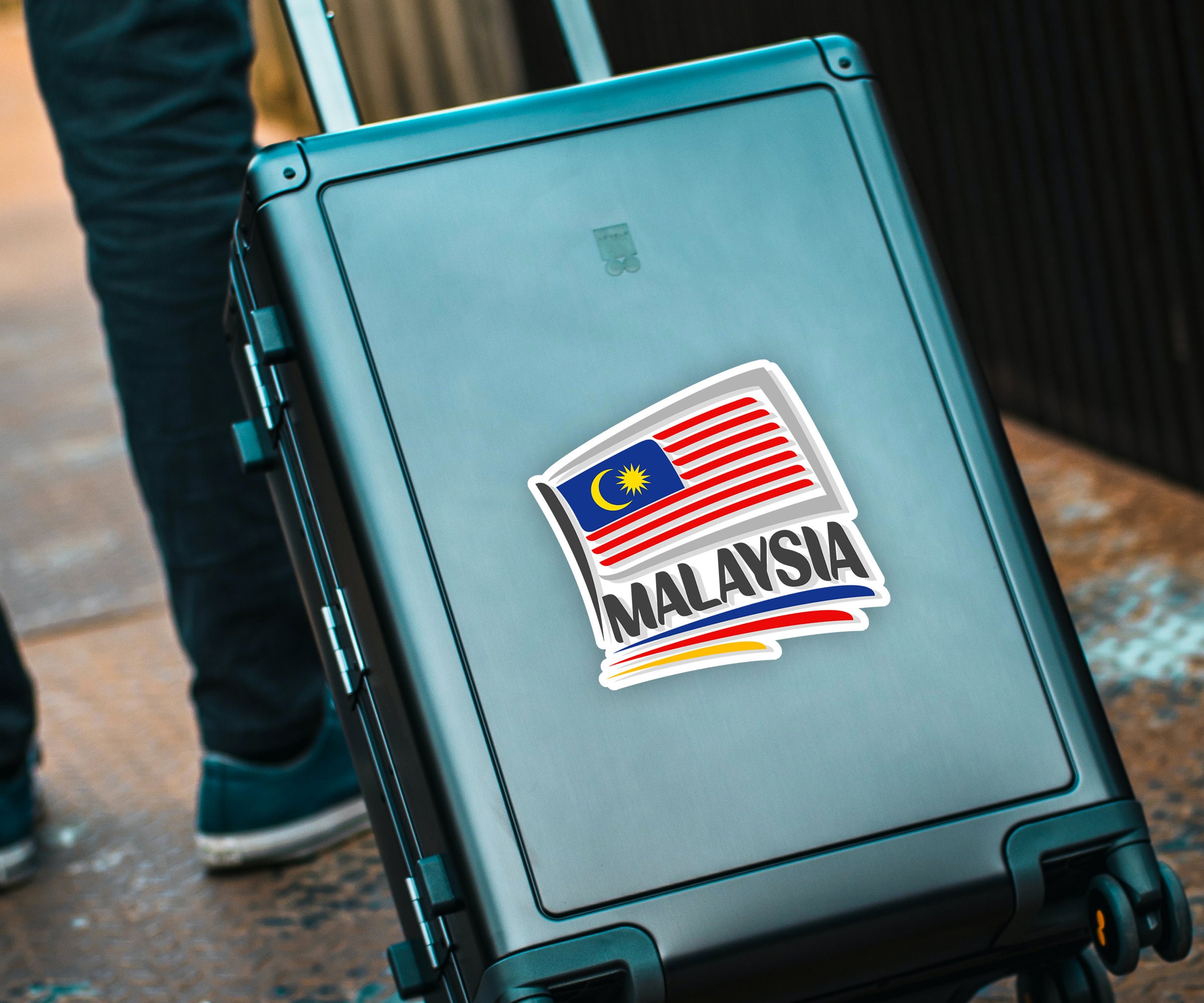 Malaysia Flag Travel Sticker, Passport Souvenir, Malaysian Suitcase ...