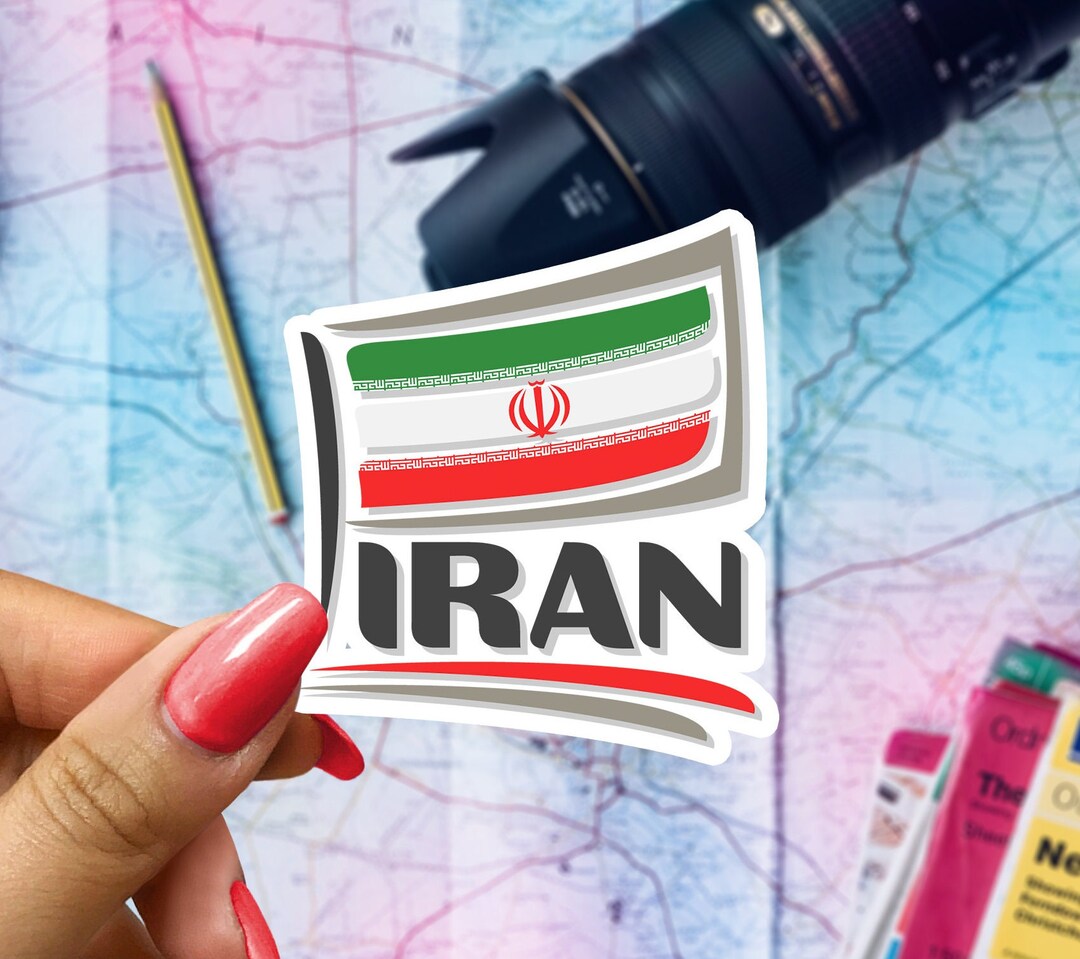 Iran Flag Travel Sticker, Passport Souvenir, Persian Suitcase Decal ...