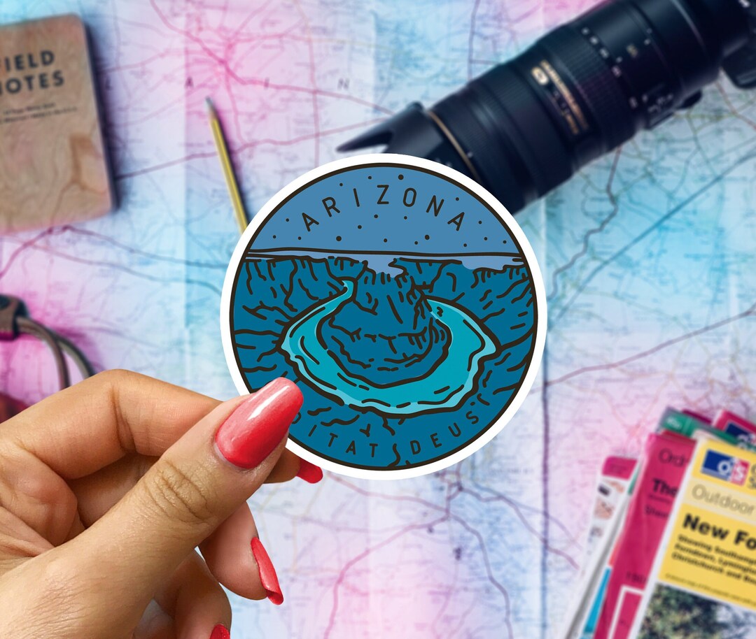 Arizona Travel Sticker, State Badge Souvenir, Arizona Suitcase Decal ...