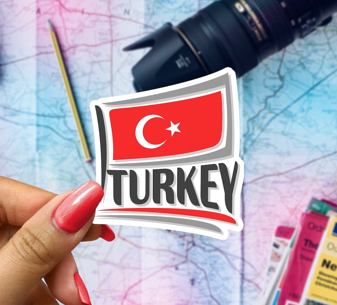 Turkey Flag Travel Sticker, Passport Souvenir, Turkish Suitcase Decal ...