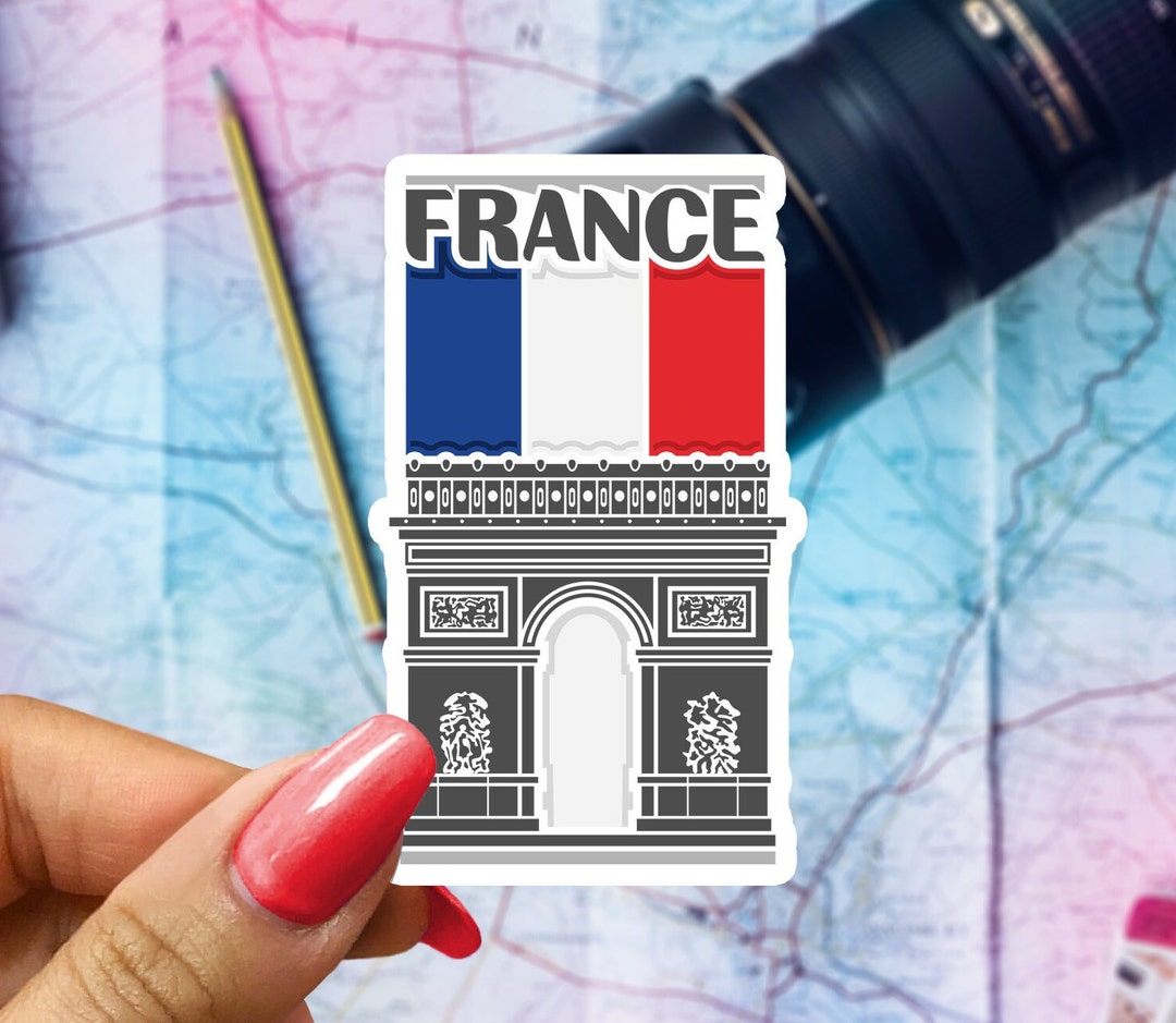 France Travel Sticker, Passport Souvenir, French Suitcase Decal ...