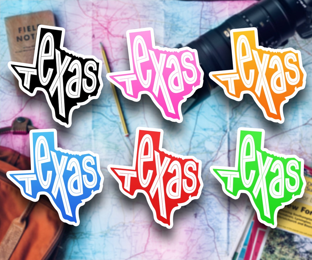 Texas Travel Sticker, State Souvenir, Texas Suitcase Decal, Vacation ...