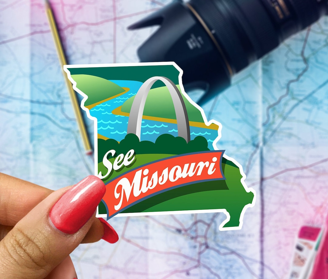 Missouri Travel Sticker, State Badge Souvenir, Missouri Suitcase Decal ...
