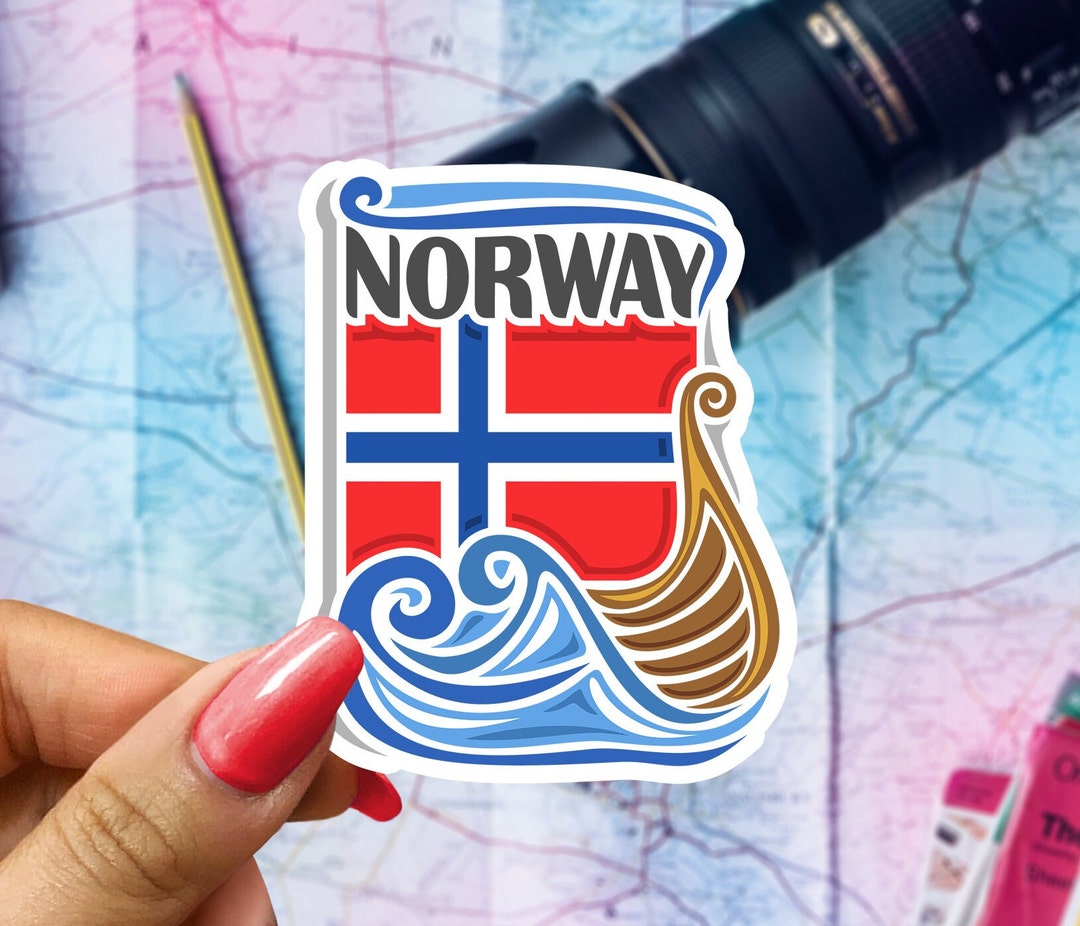 Norway Travel Sticker, Passport Souvenir, Norwegian Suitcase Decal ...