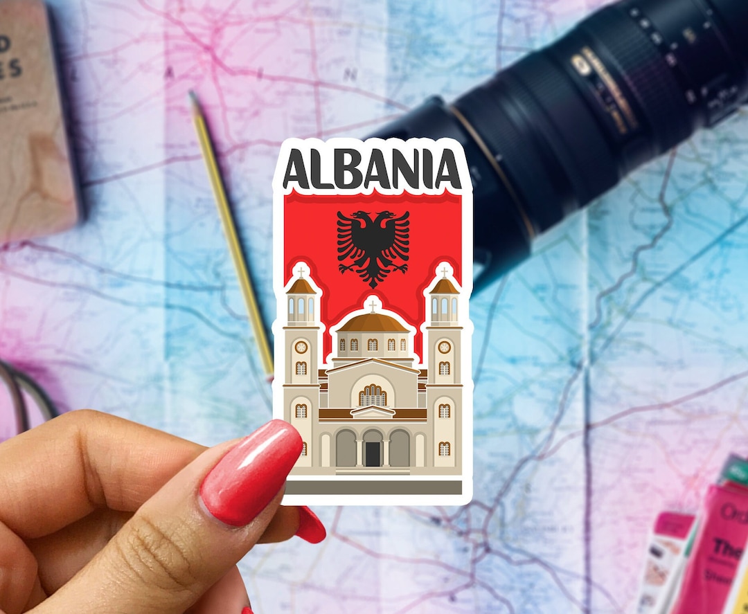 Albania Travel Sticker, Passport Souvenir, Albanian Suitcase Decal ...