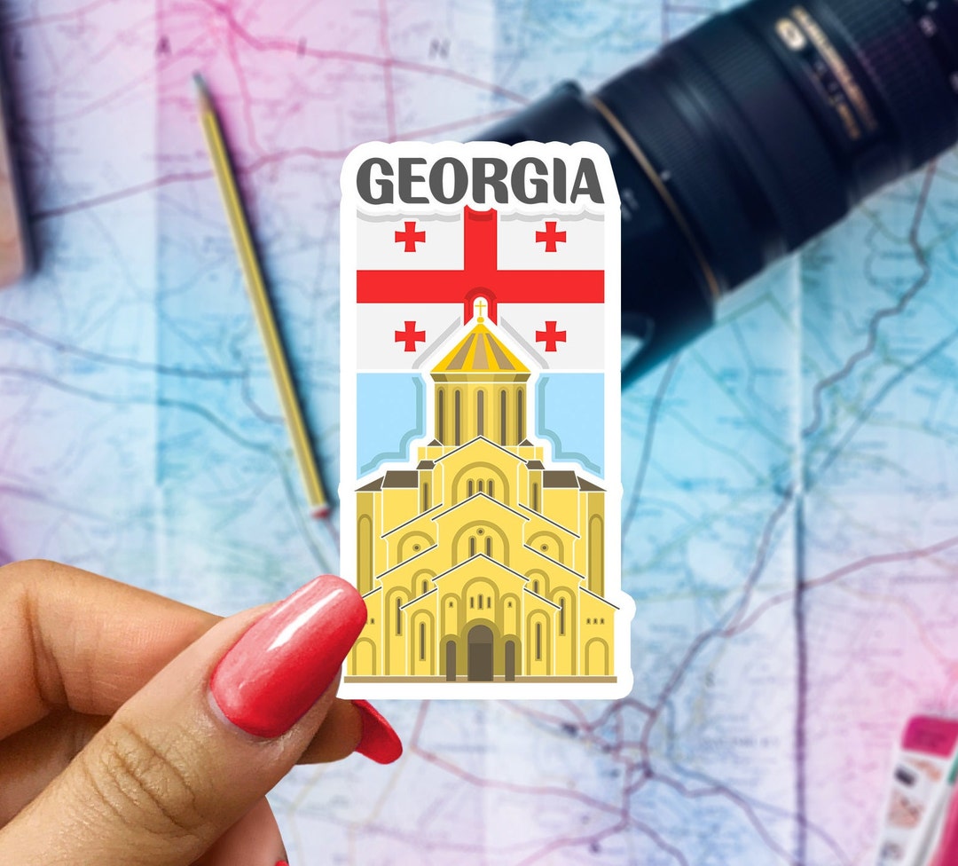 Georgia Travel Sticker, Passport Souvenir, Georgian Suitcase Decal ...