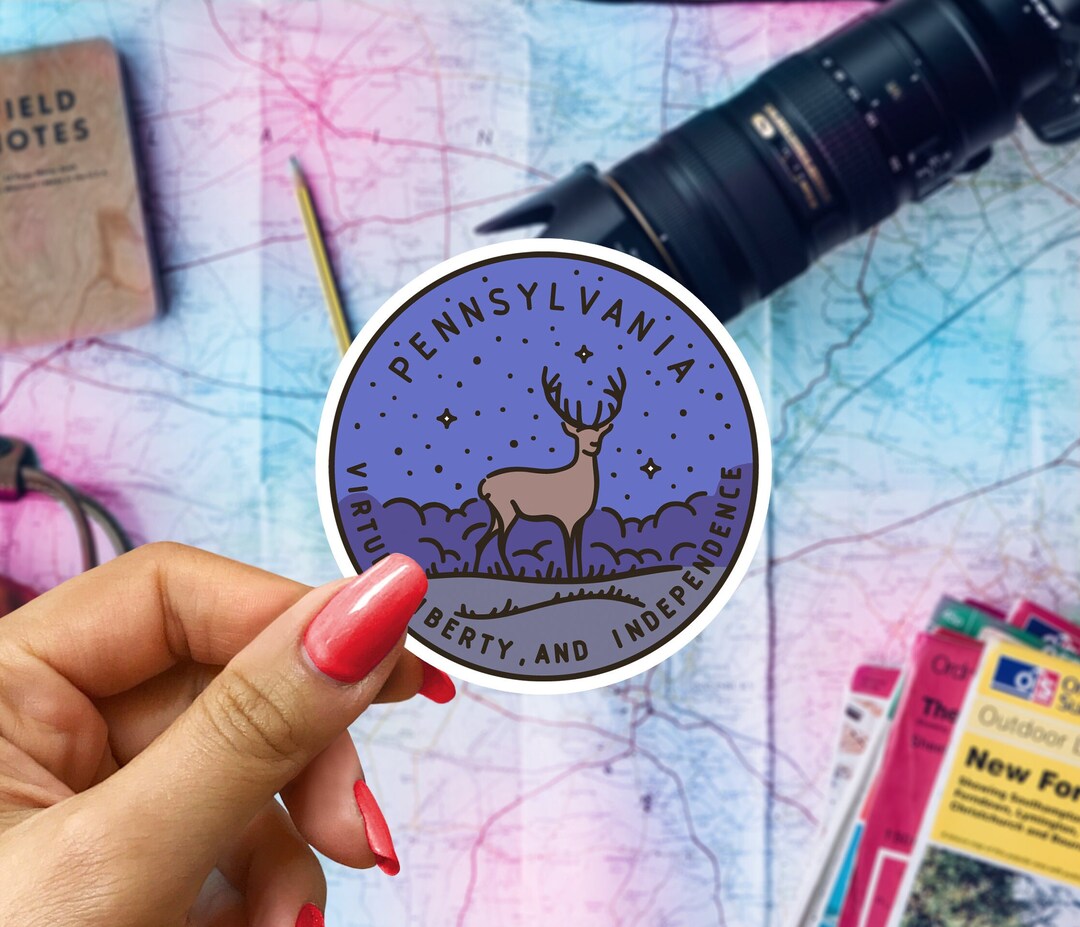 Pennsylvania Travel Sticker, State Badge Souvenir, Pennsylvania ...